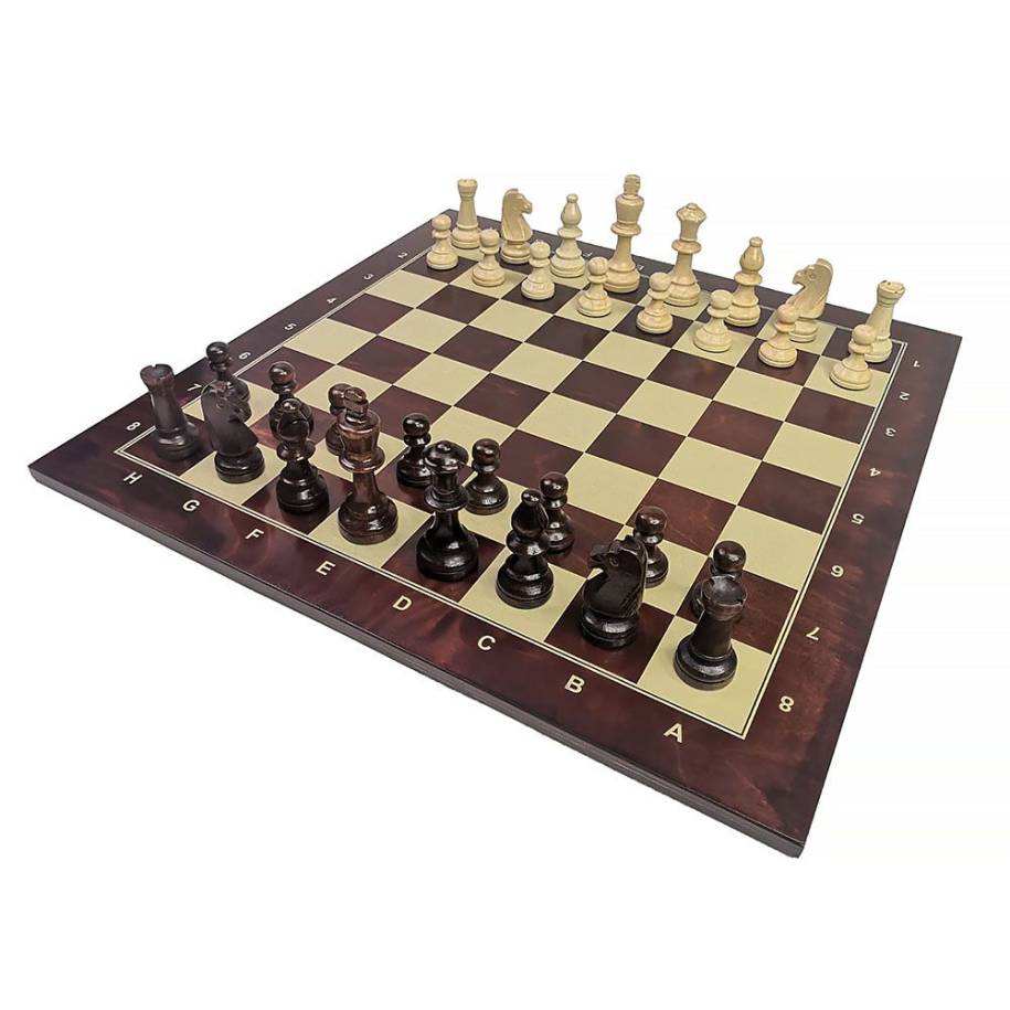 Set of Staunton chess figures in a box + wooden chessboard tournament ...